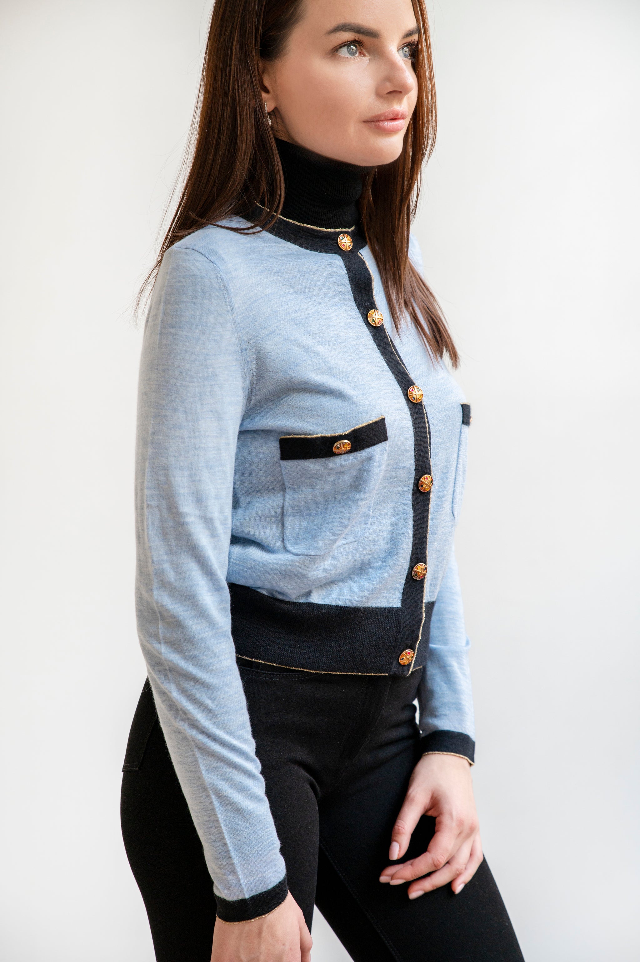 Blue Cashmere Cardigan – Te'Orna